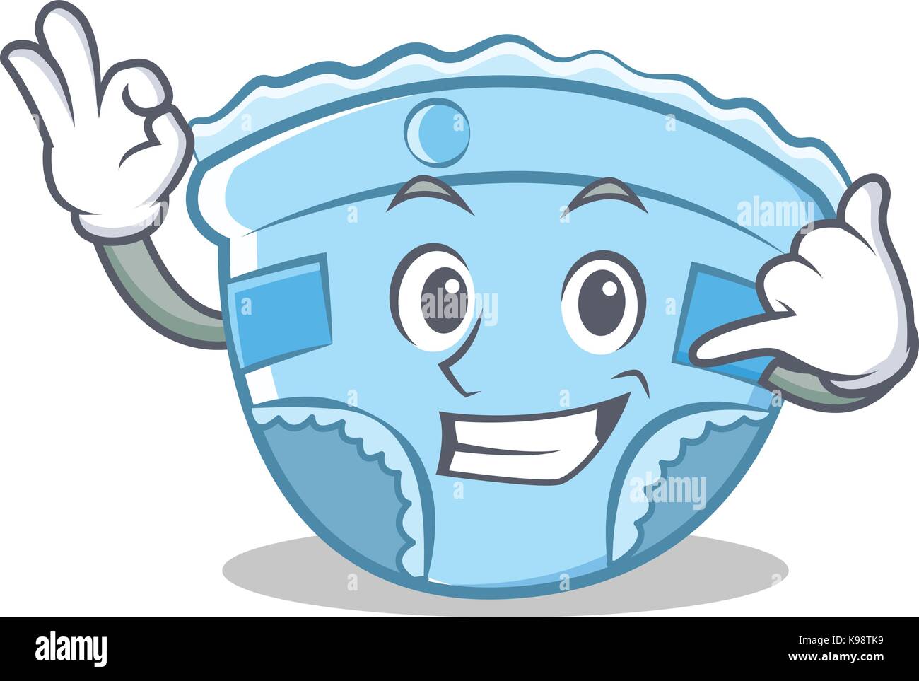 Calling baby diaper character cartoon Stock Vector Image & Art - Alamy