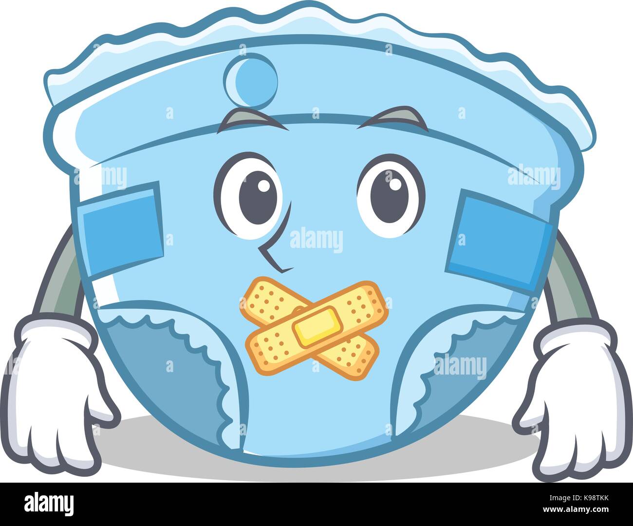 Silent baby diaper character cartoon Stock Vector Image & Art - Alamy