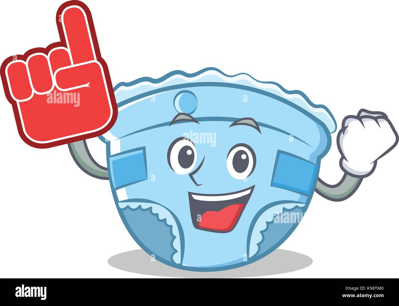 Foam finger baby diaper character cartoon Stock Vector Image & Art - Alamy