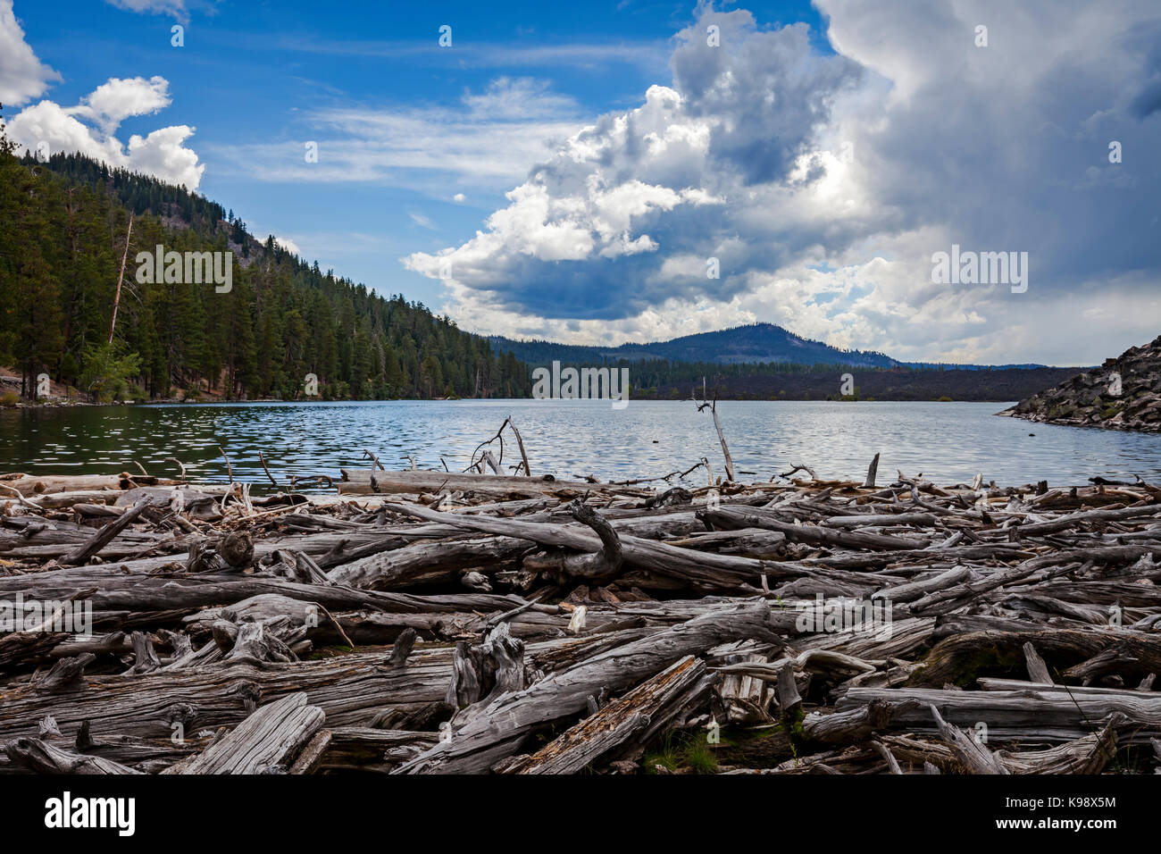 Butte lake in lassen volcanic national park hi-res stock photography ...