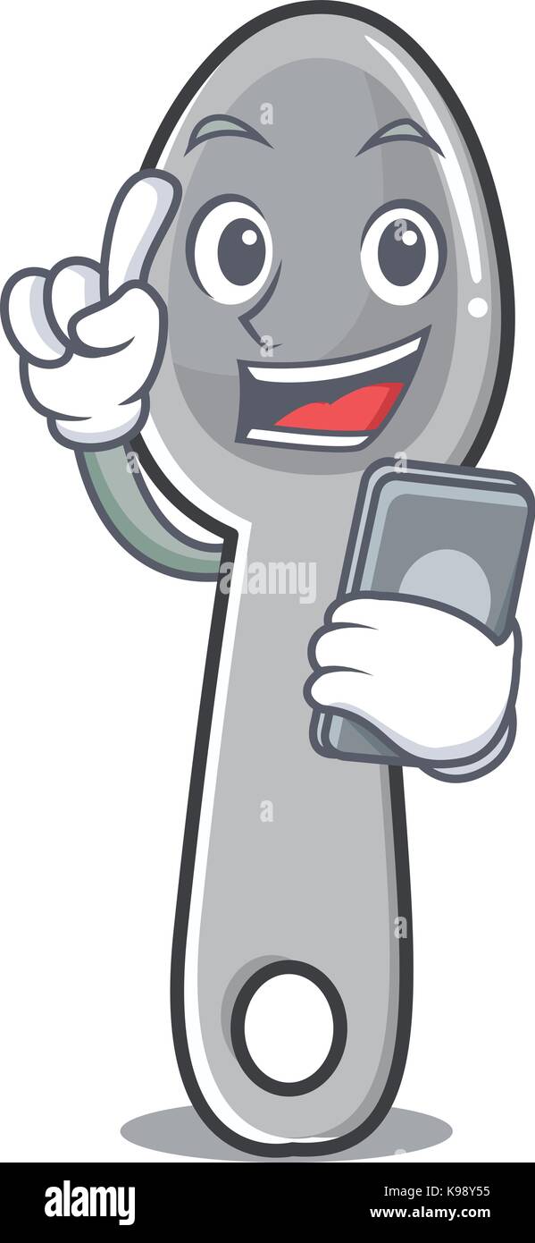 With phone spoon character cartoon style Stock Vector Image & Art - Alamy
