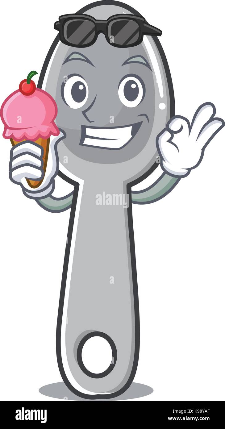 With ice cream spoon character cartoon style Stock Vector Image & Art ...
