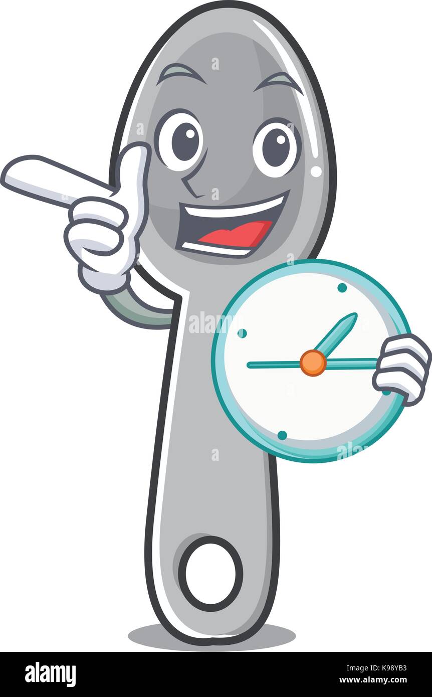With clock spoon character cartoon style Stock Vector Image & Art - Alamy