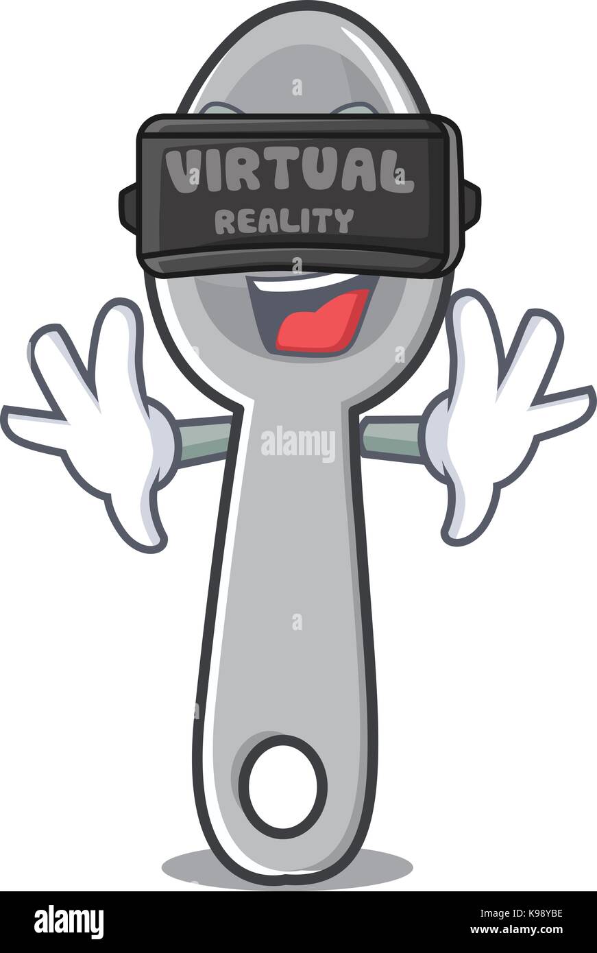 With virtual reality spoon character cartoon style Stock Vector Image ...