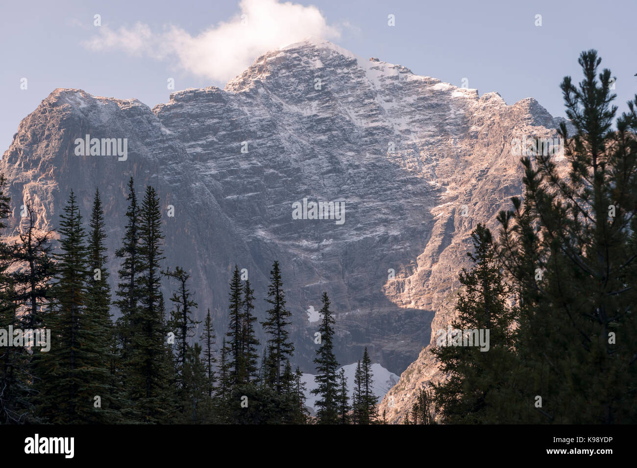 Throne mountain seen from the Tonquin Valley Trail in Jasper National ...
