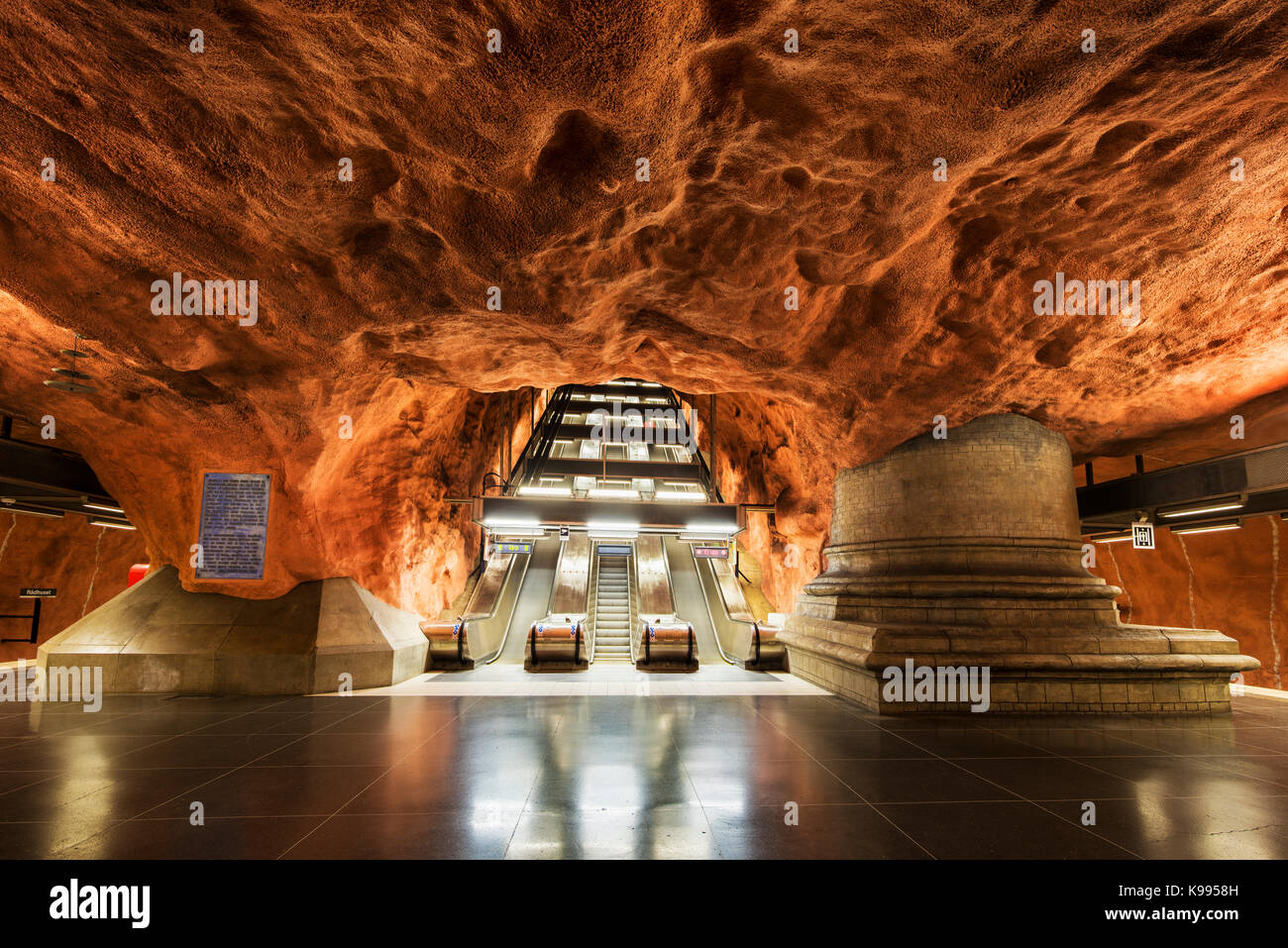 Radhuset station on the Stockholm Metro, or T-Bana, in Sweden. The ...