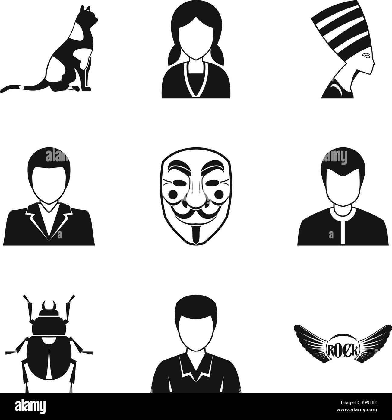 Persona icons set, simple style Stock Vector Image & Art - Alamy