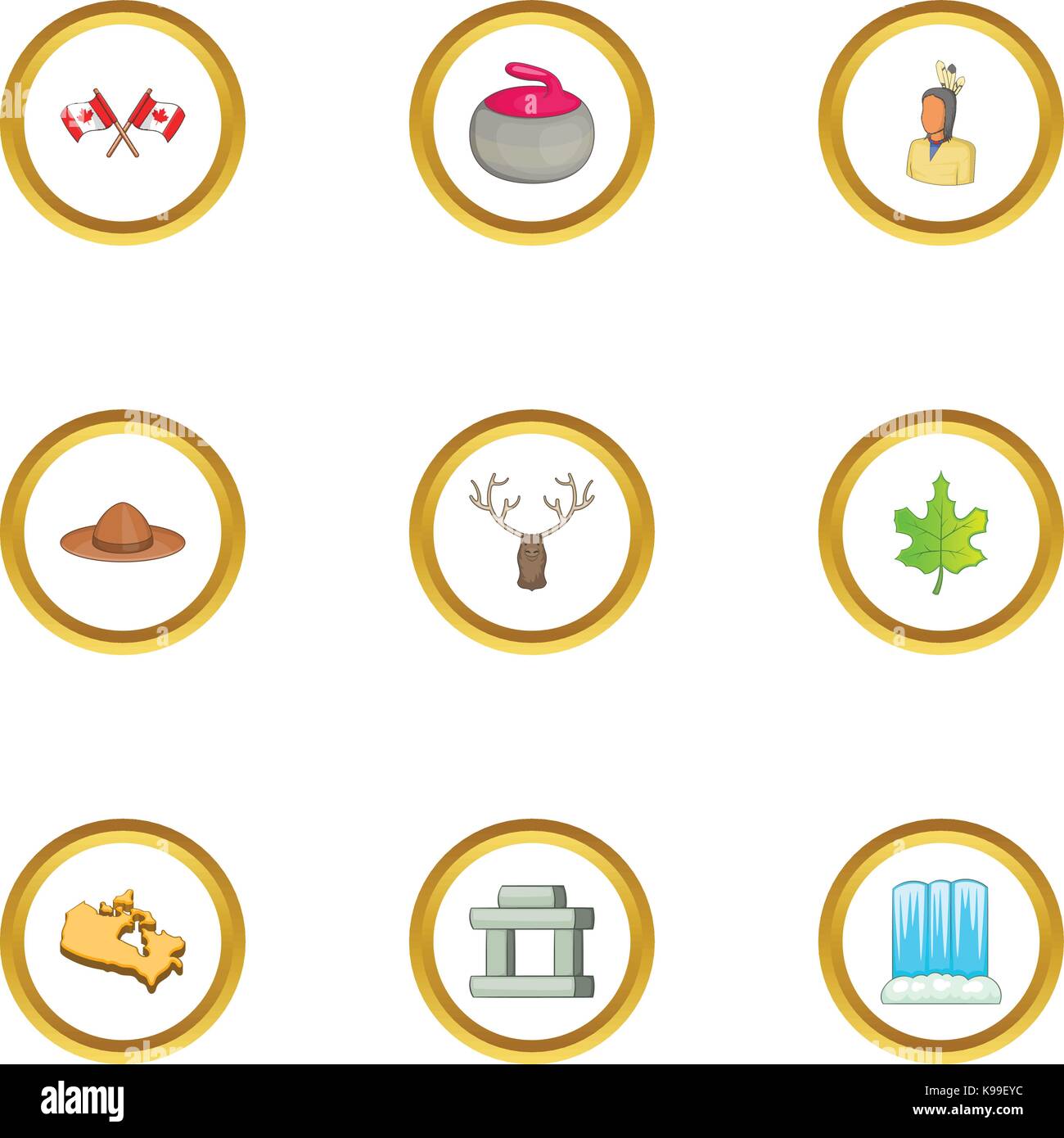 Canada sight icons set, cartoon style Stock Vector Image & Art - Alamy