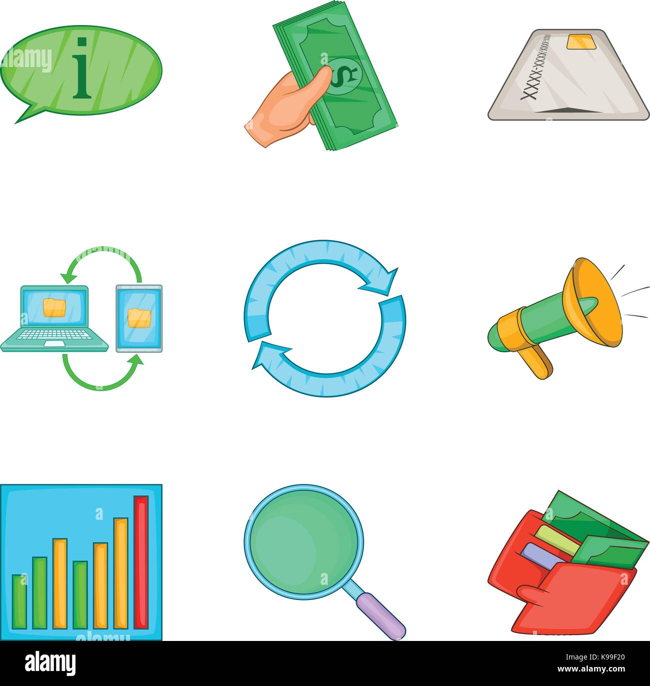 Inside information icons set, cartoon style Stock Vector Image & Art ...