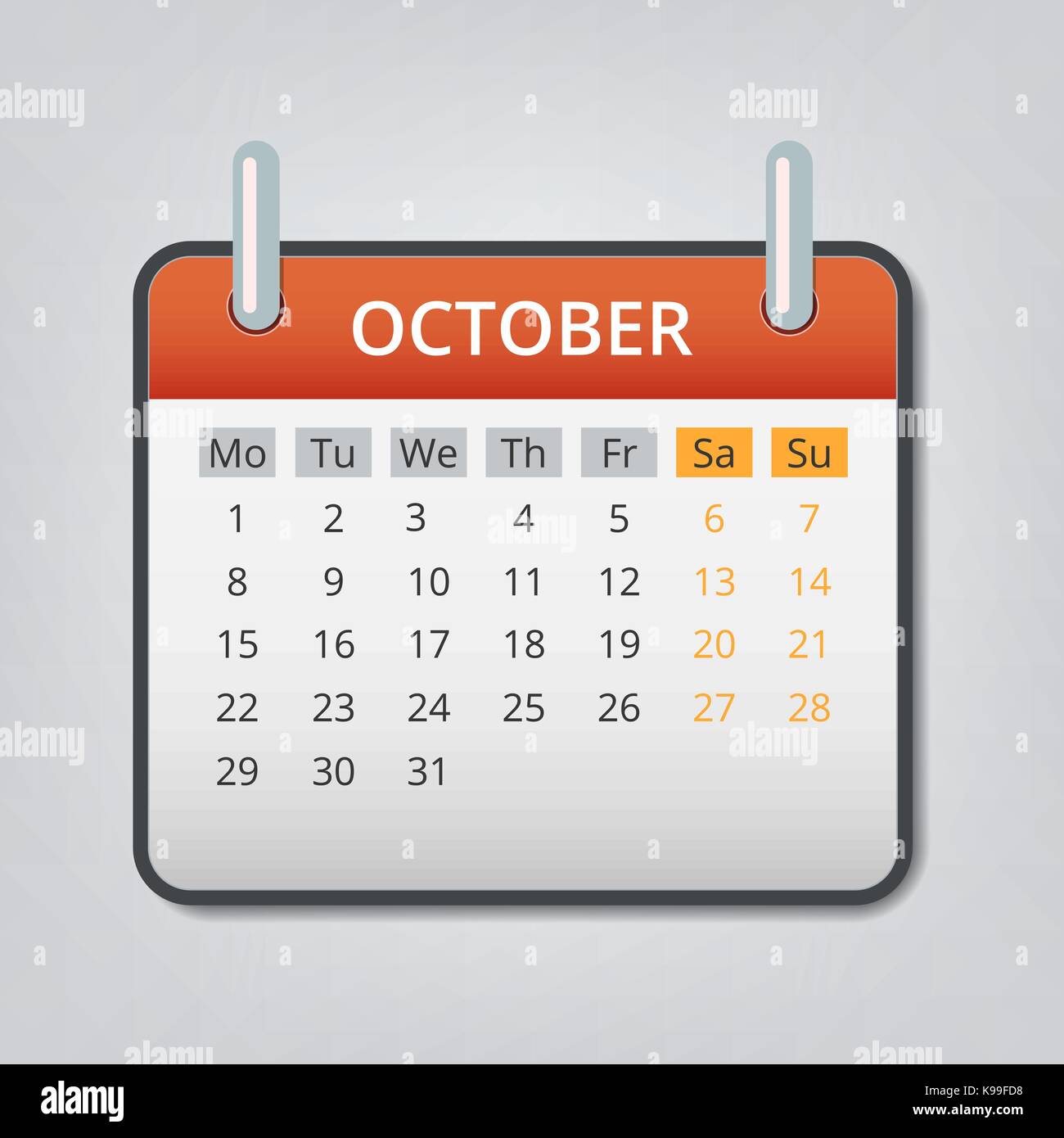 Cartoon Calendar October