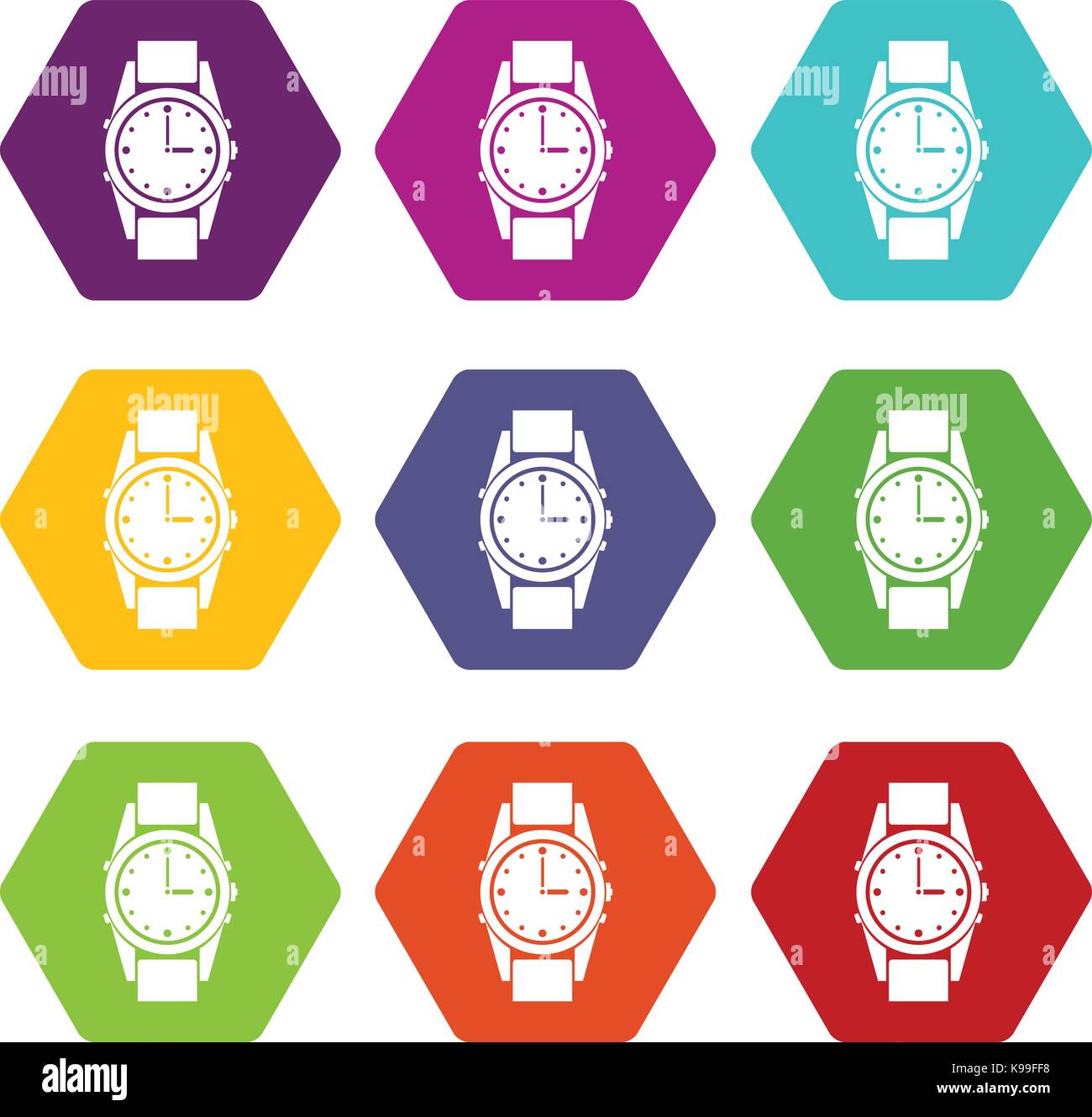 Swiss watch icon set color hexahedron Stock Vector Image & Art - Alamy