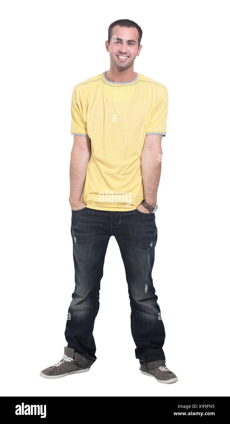 Young handsome guy posing casually isolated on white Stock Photo - Alamy