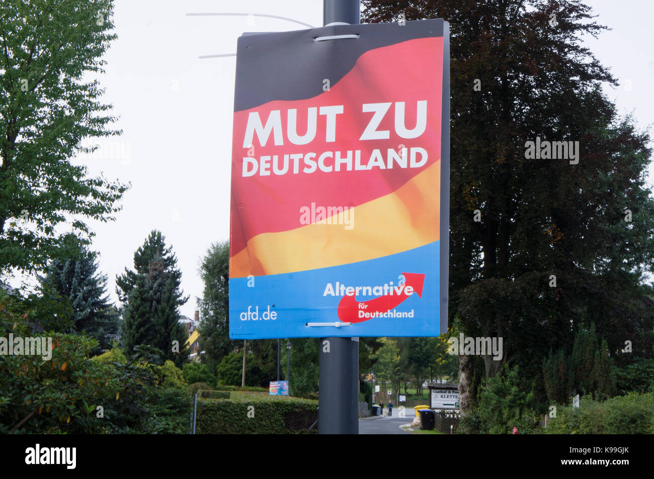 MUT ZU DEUTSCHLAND writing, AfD pre-election campaign poster Stock ...