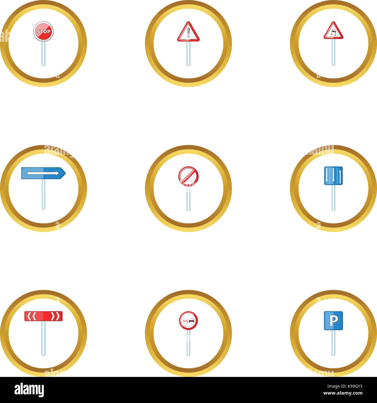 Way sign icons set, cartoon style Stock Vector Image & Art - Alamy