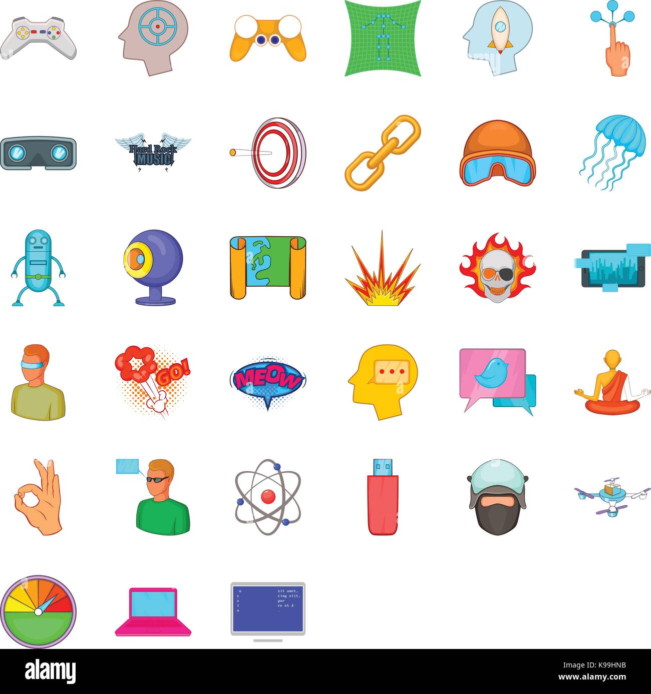 Network icons set, cartoon style Stock Vector Image & Art - Alamy