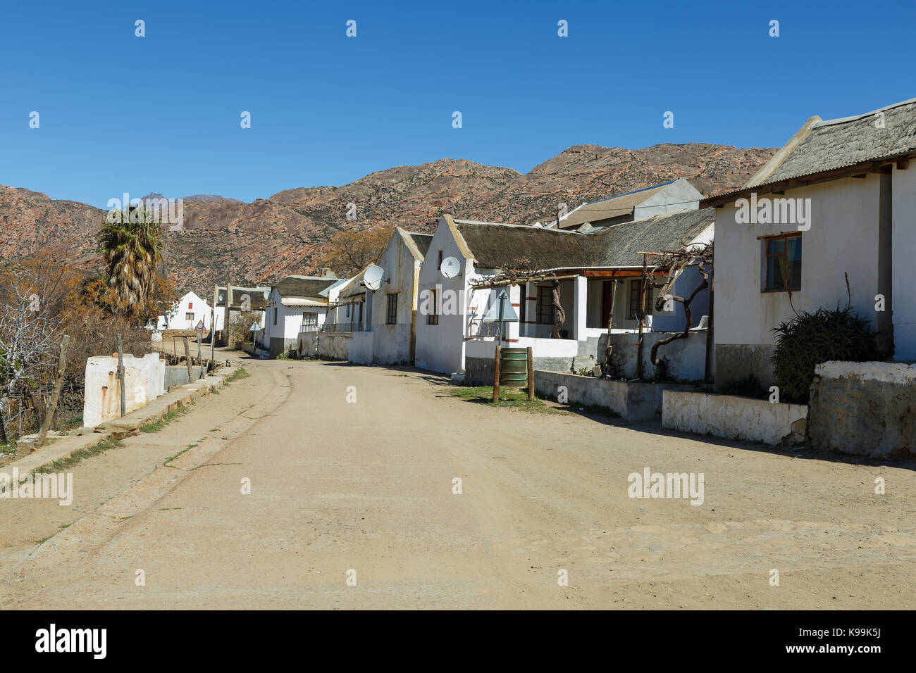 Main street of Wuppertal, or Wupperthal, a small town in the Cederberg ...