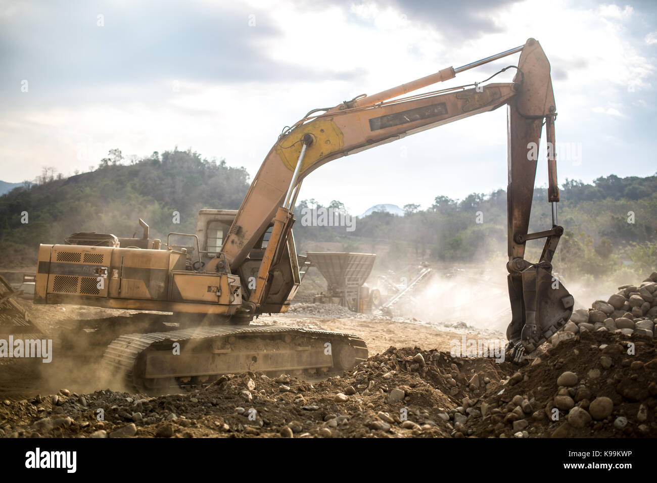 Heavy machinery at the quarry Stock Photo - Alamy