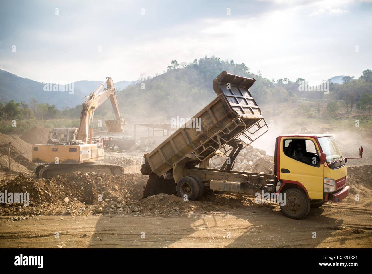 Heavy machinery at the quarry Stock Photo - Alamy