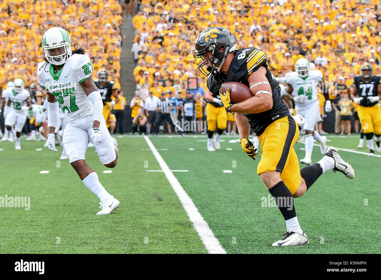 September 16, 2017: .Iowa Hawkeyes wide receiver Nick Easley (84) races ...