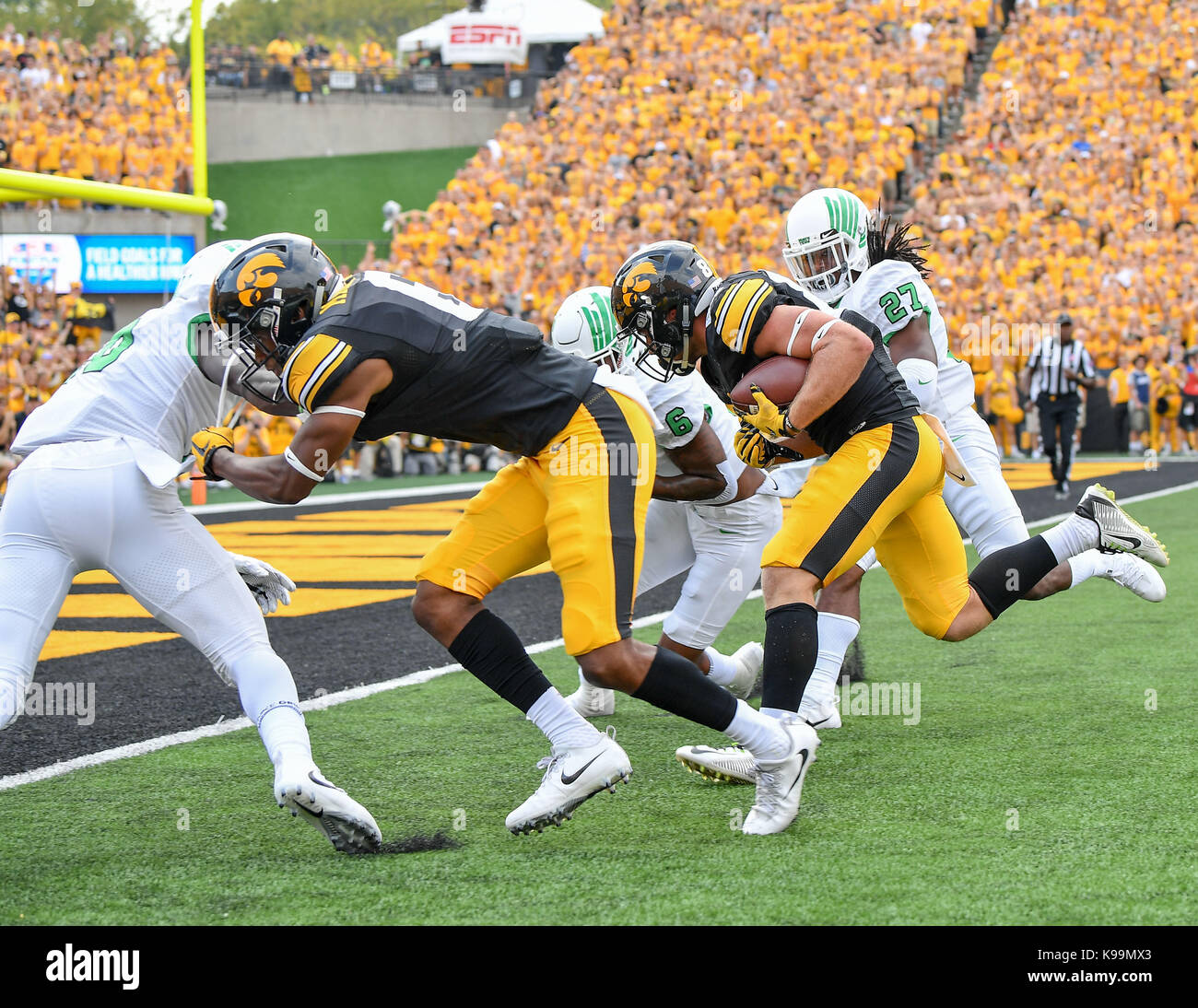 September 16, 2017: .Iowa Hawkeyes wide receiver Nick Easley (84) races ...