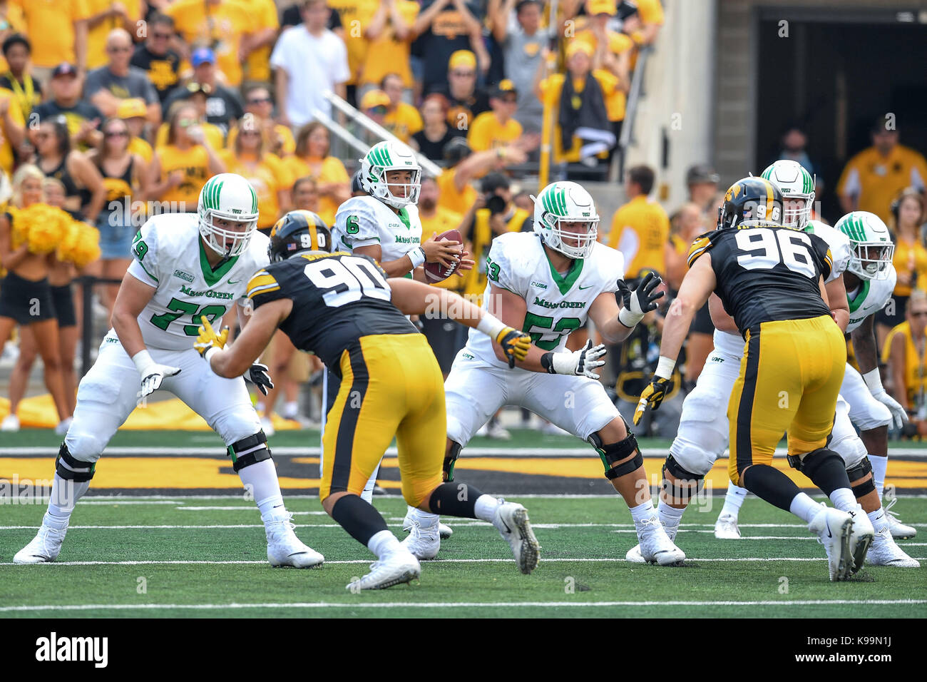 September 16, 2017: .North Texas Mean Green offensive lineman Riley ...