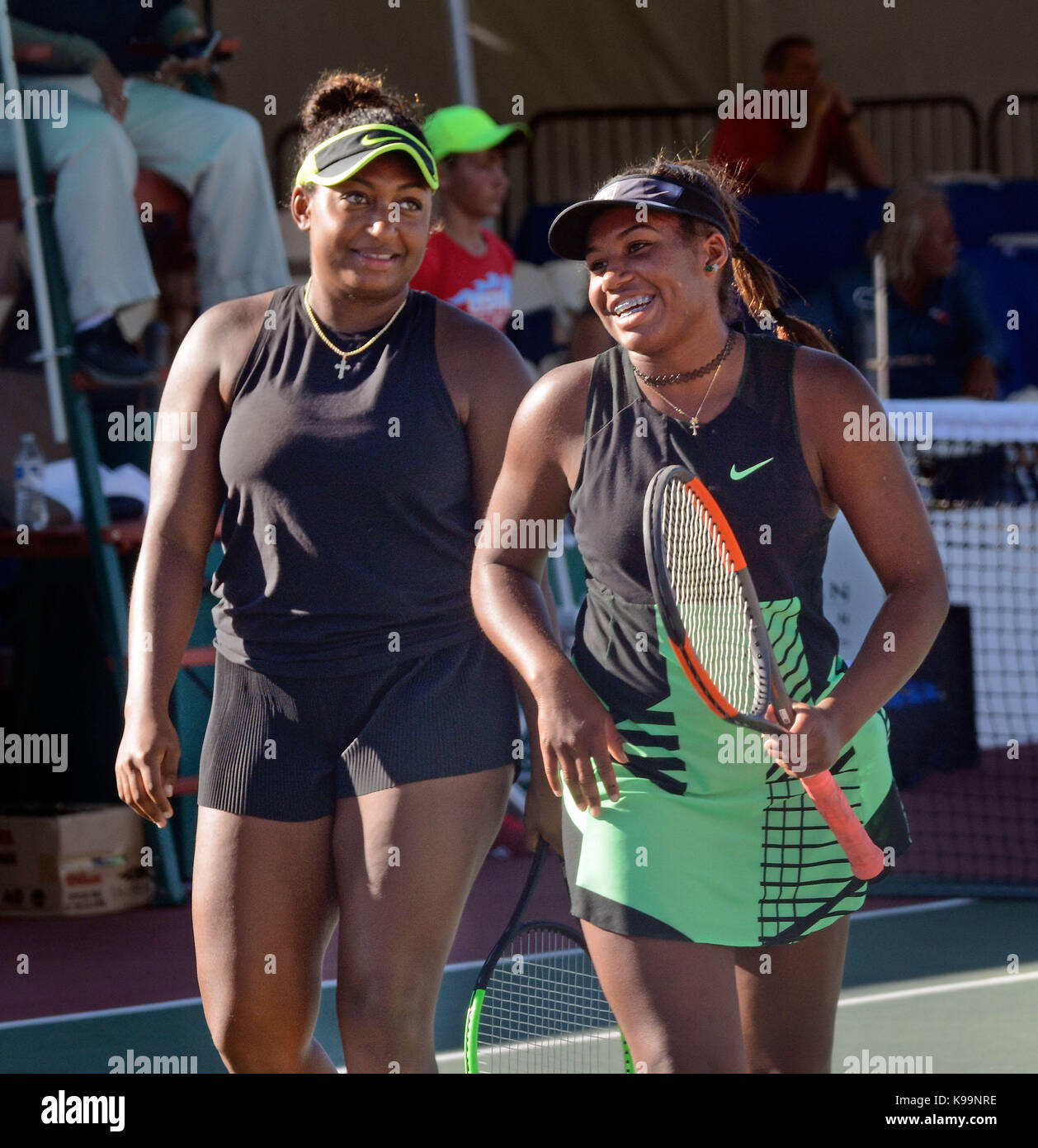 Albuquerque, NM, USA. 21st Sep, 2017. left to right -Ivana and Carmen Corley in their doubles ...