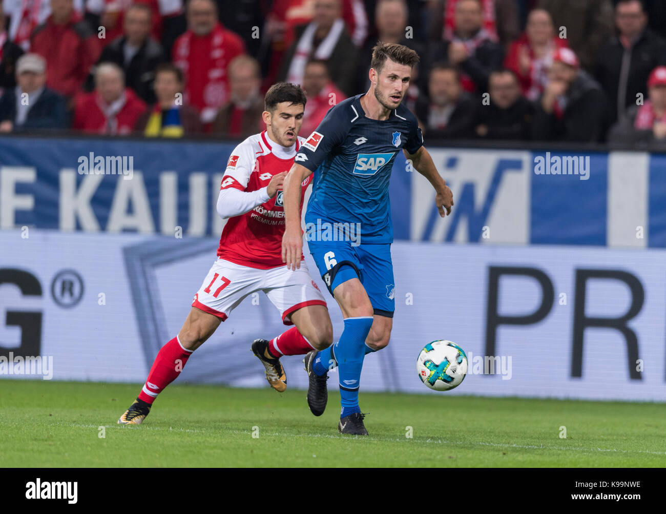 Jairo Samperio (Mainz), Havard Nordtveit (Hoffenheim), SEPTEMBER 20 ...