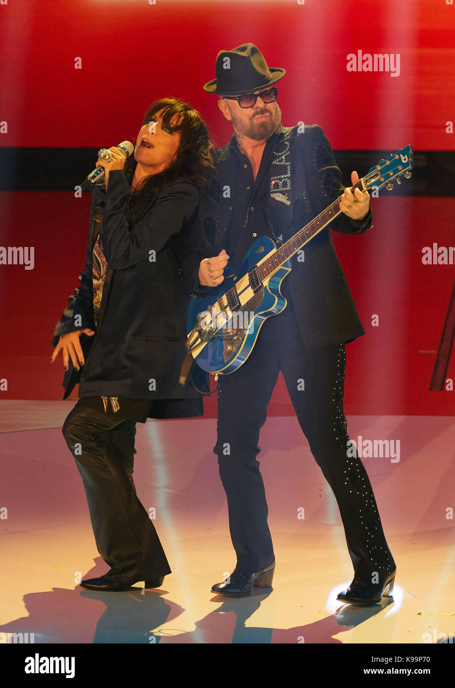 Nena and Dave Stewart perform during the shooting of the TV show 'Nena ...