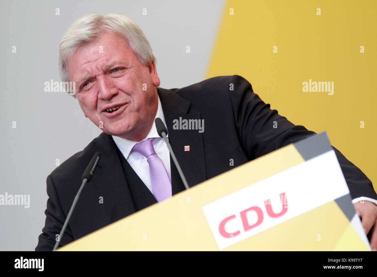 Giessen, Germany. 21st September, 2017. Volker Bouffier, prime minister ...