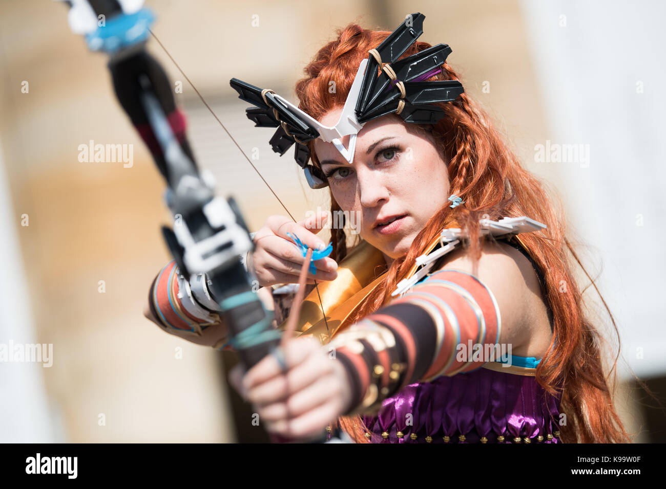 Kassel, Germany. 22nd Sep, 2017. Lina as 'Aloy' poses at the manga ...
