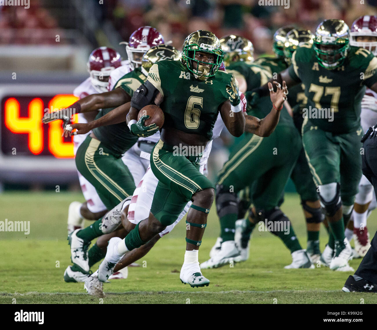 Tampa, Florida, USA. 21st Sep, 2017. South Florida Bulls running back ...
