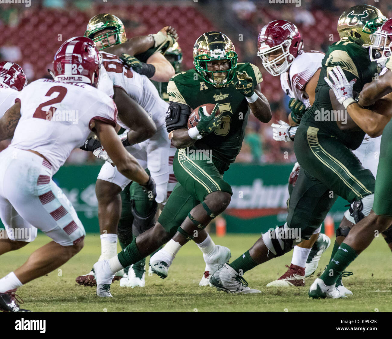 Tampa, Florida, USA. 21st Sep, 2017. South Florida Bulls running back ...