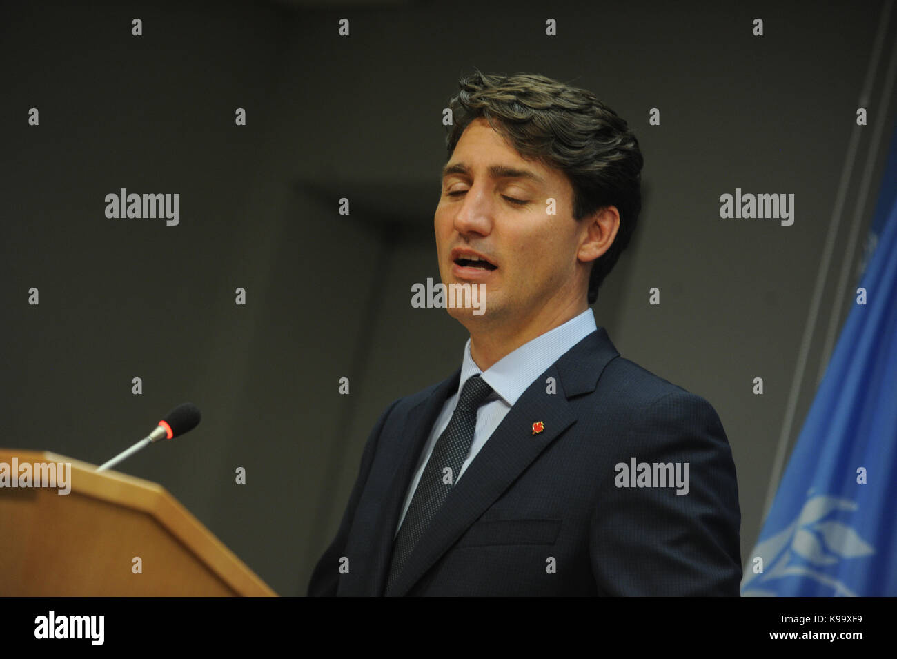 NEW YORK, NY - SEPTEMBER 21: Canadian Prime Minister Justin Trudeau ...