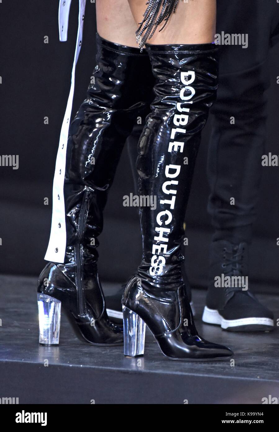 New York, NY, USA. 22nd Sep, 2017. Fergie, Stacy Ferguson, boot detail ...