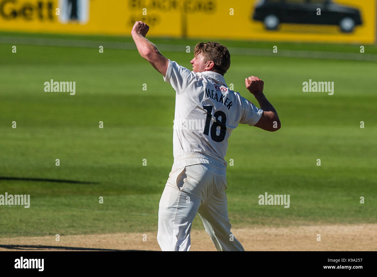 London,UK.22 September 2017. Stuart Meaker celebrates getting Craig ...