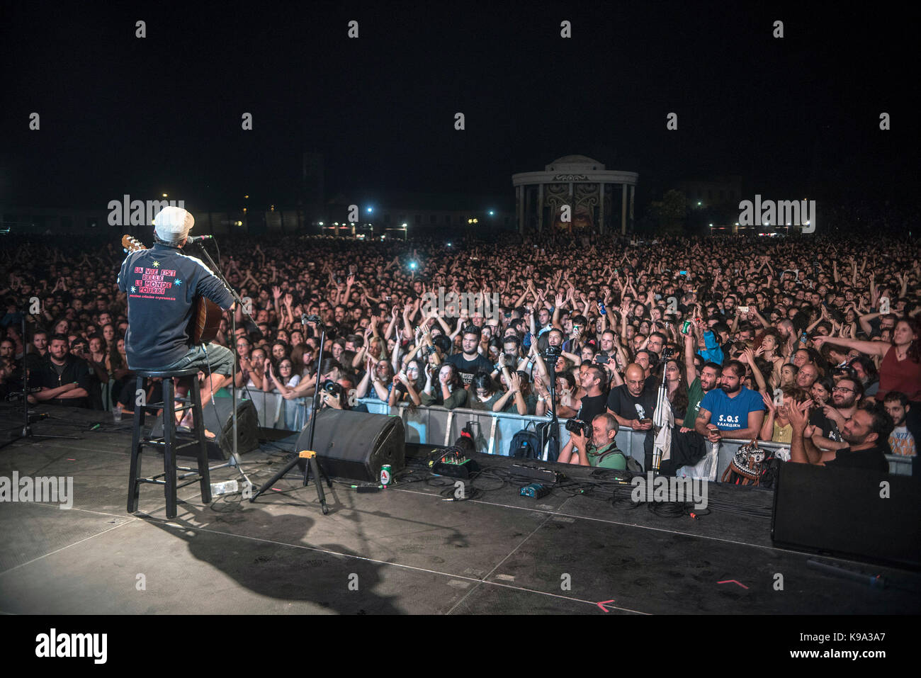 Athens, Greece. 22nd Sep., 2017. Spanish musician Manu Chao performs in ...