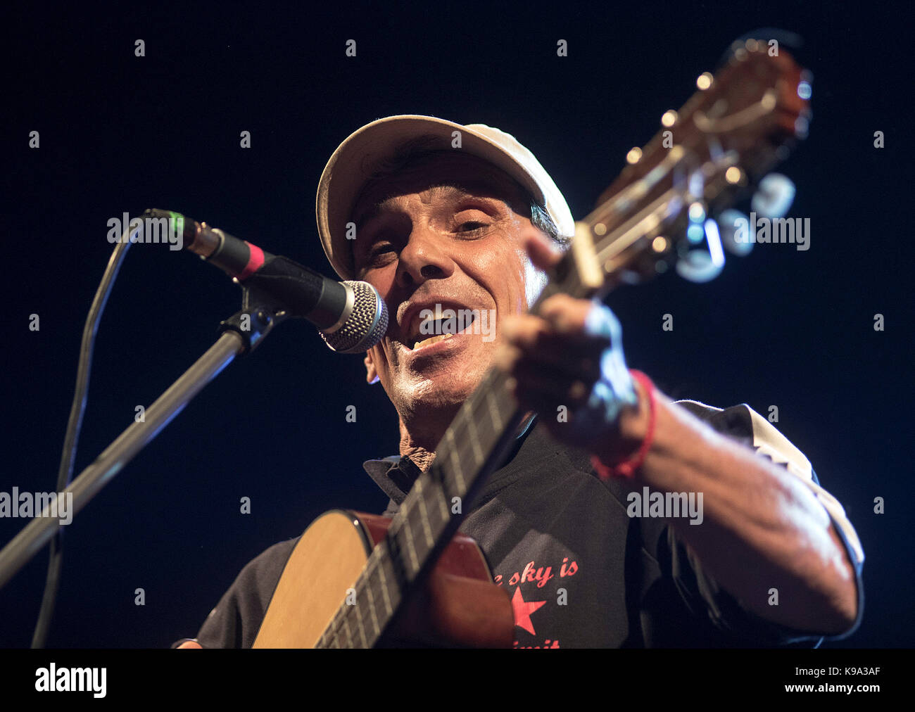 Athens, Greece. 22nd Sep., 2017. Spanish musician Manu Chao performs in ...