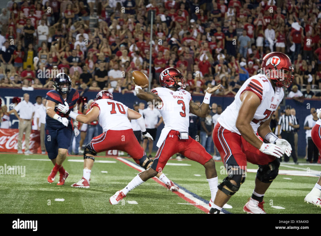 Tucson, Arizona, USA. 22nd Sep, 2017. Utah's TROY WILLIAMS (03) throws ...