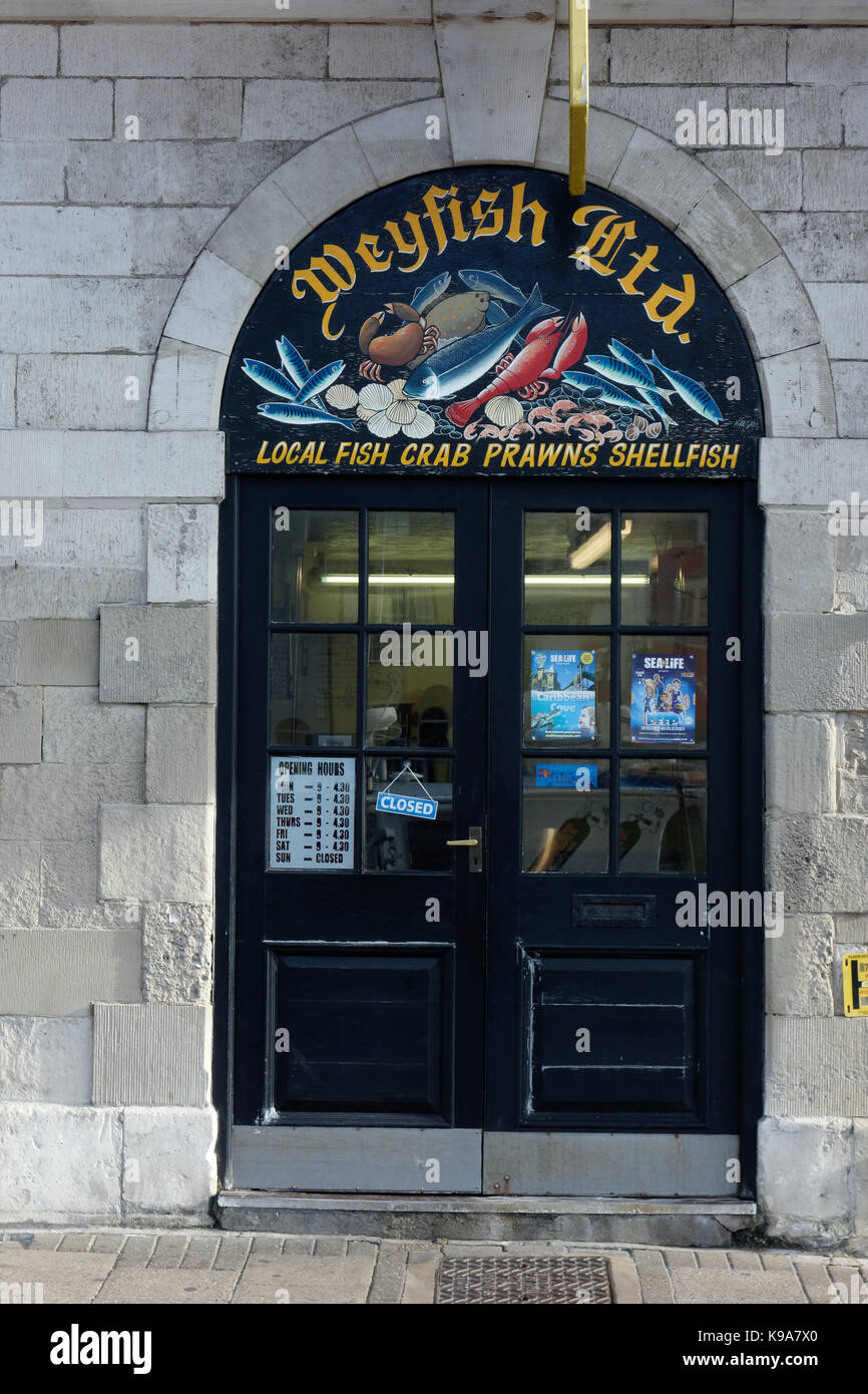Weymouth Fish Ltd building, Weymouth harbour, Dorset, England Stock ...