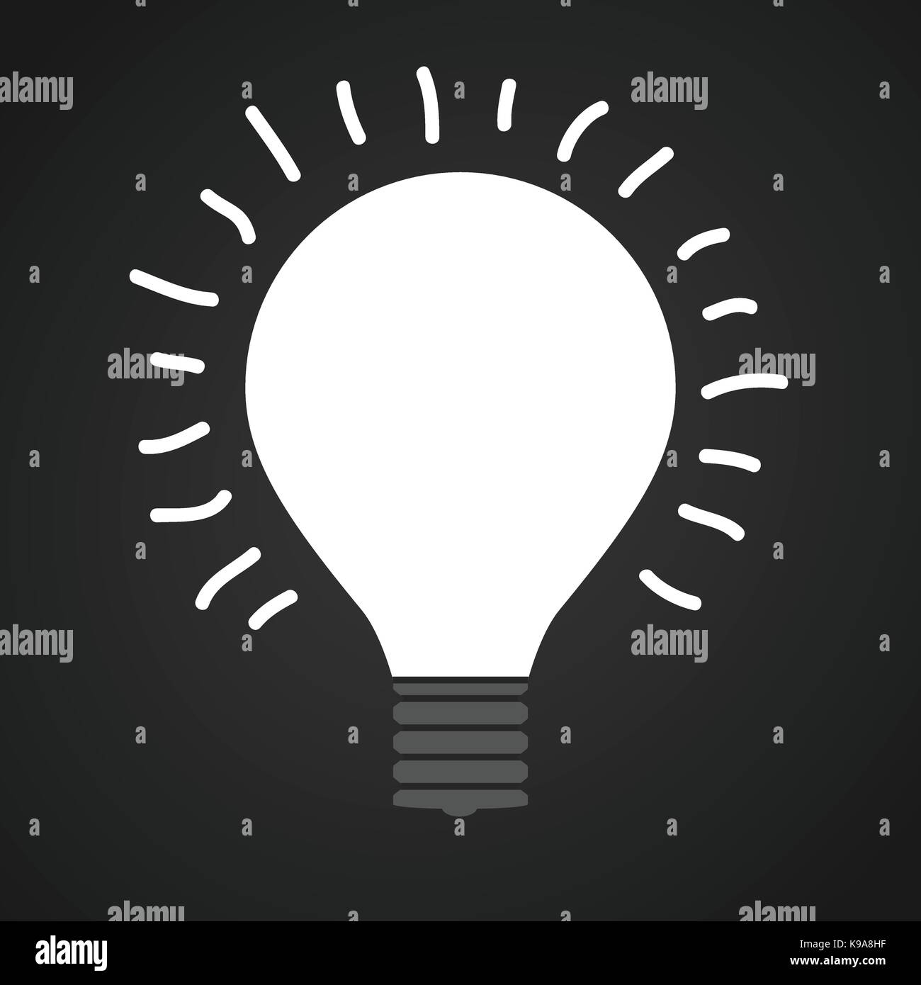 White vector light lamp. Idea bulb with rays shine Stock Vector Image ...