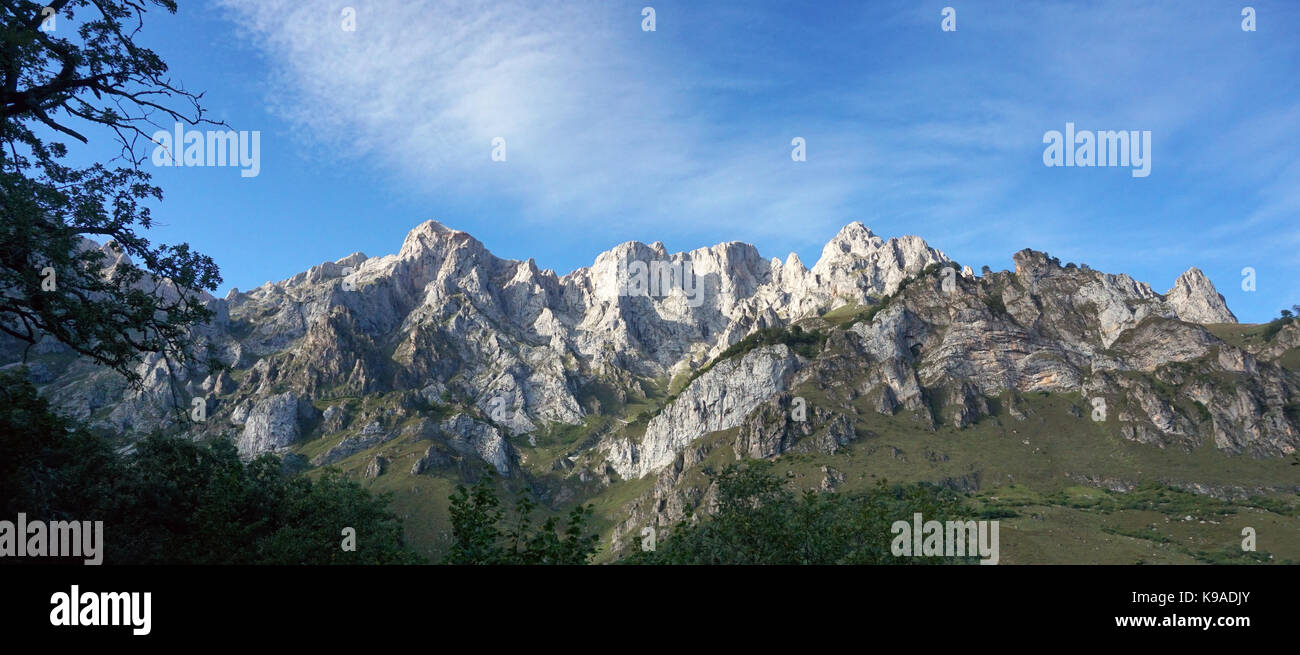 Picos de Europa near the villages Lon and Brez.Pico Prao la LLampa ...