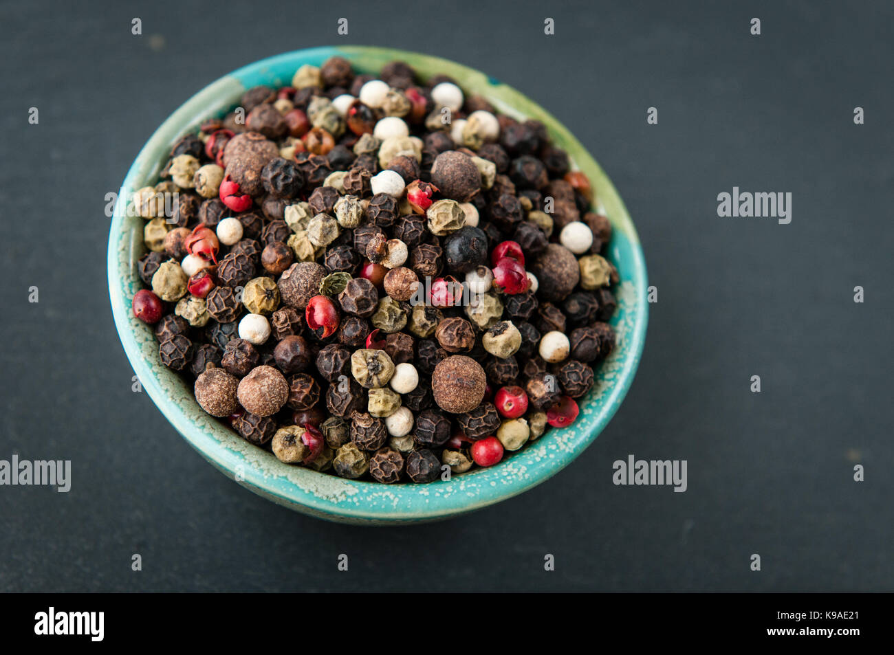 Sea Salt & Pepper Corn Condiment Still Lifes Stock Photo - Alamy