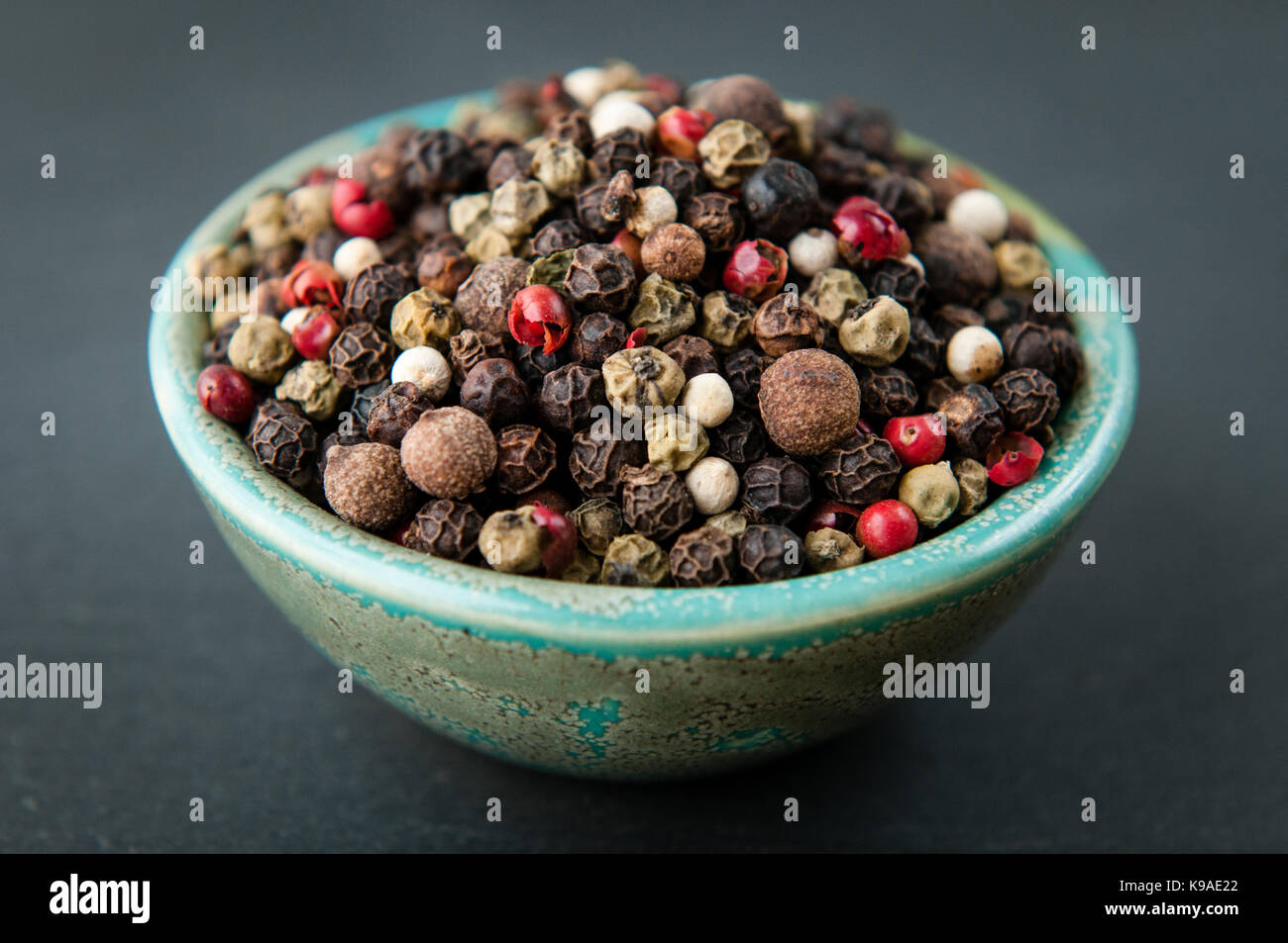 Sea Salt & Pepper Corn Condiment Still Lifes Stock Photo - Alamy