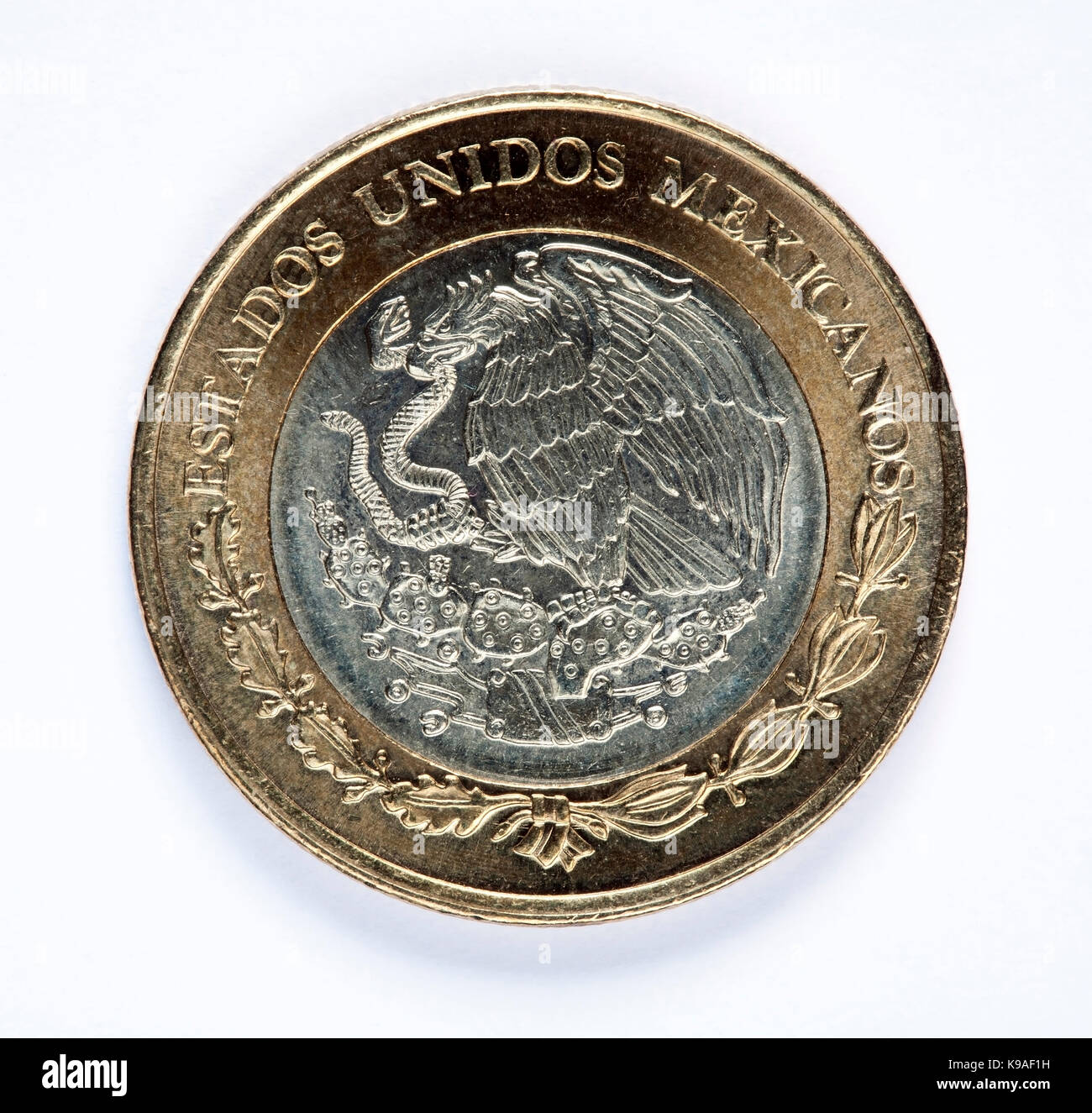 Mexican ten pesos coin Stock Photo - Alamy
