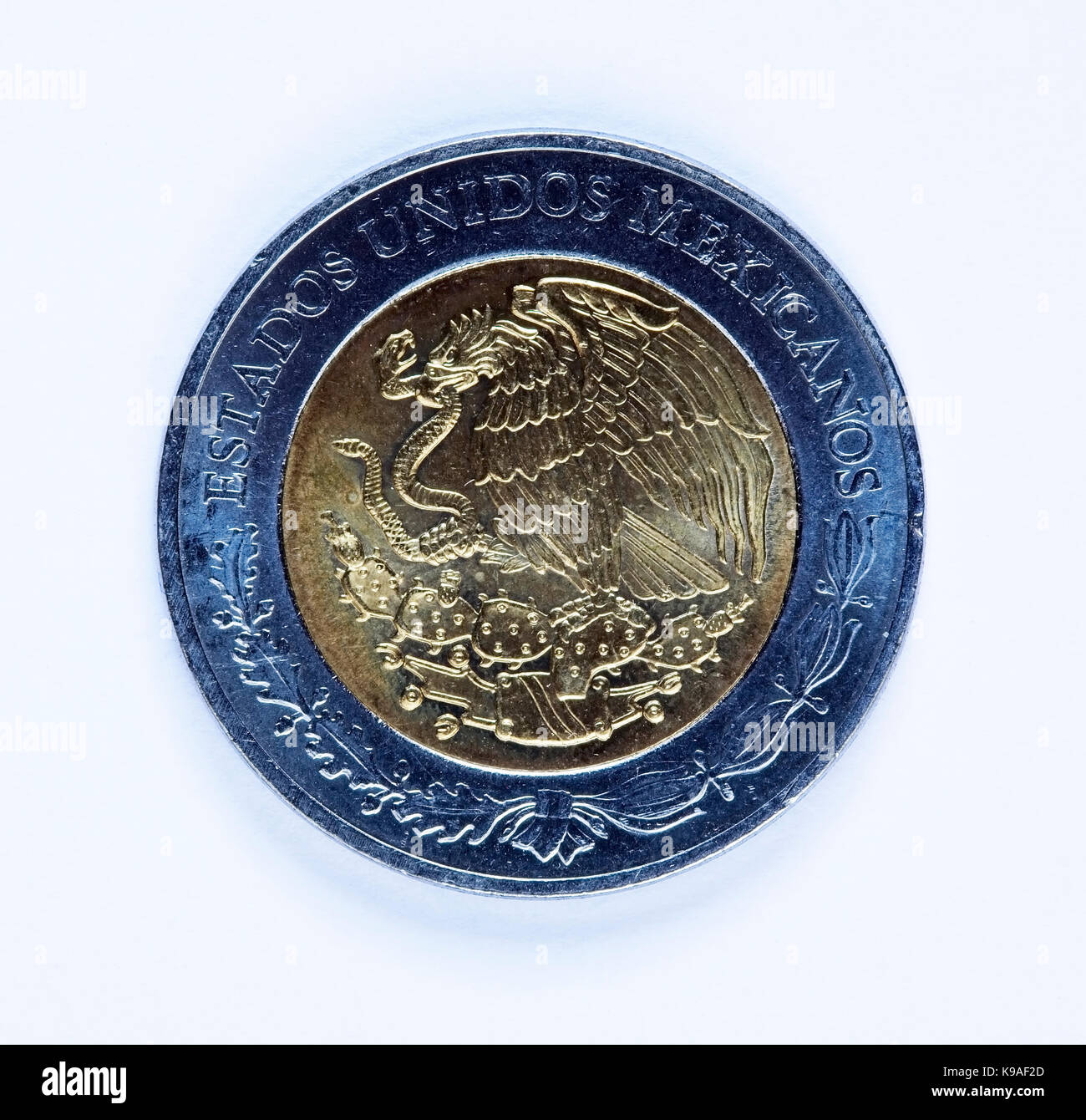 Mexican five pesos coin Stock Photo - Alamy