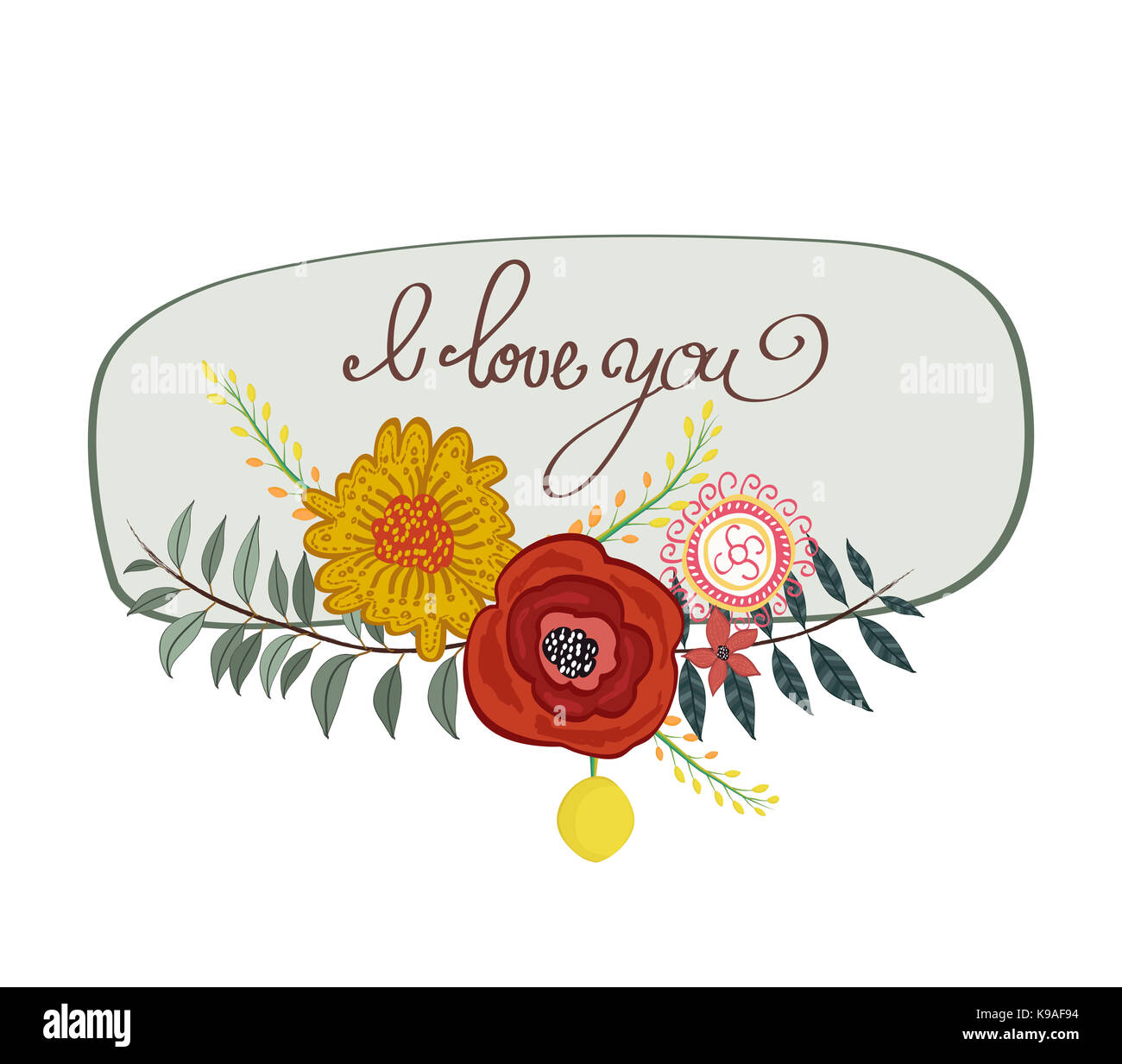 Vintage gentle spring watercolor greeting card with blooming flowers. i ...