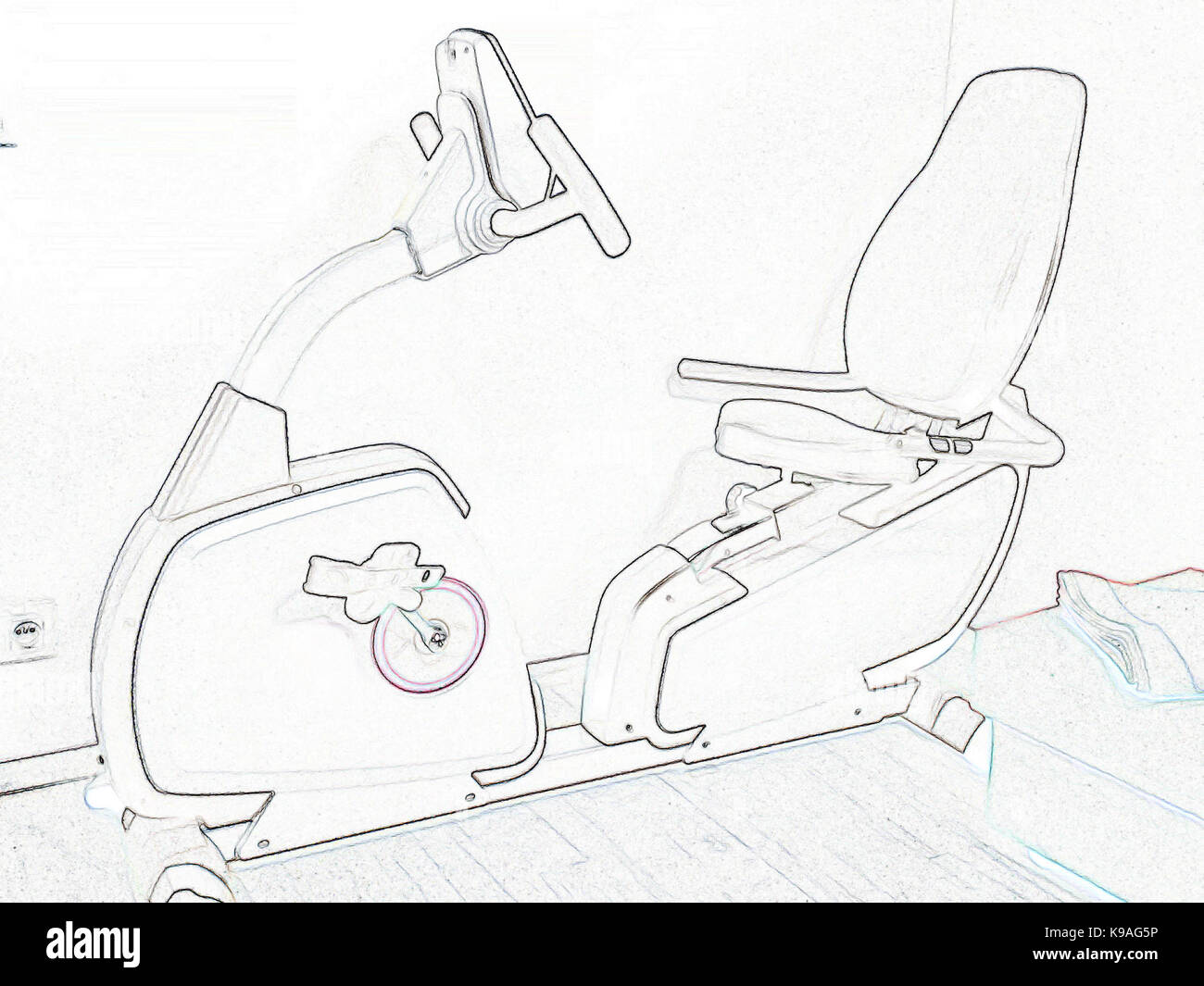 Schematic drawing of an exercise bike Stock Photo - Alamy