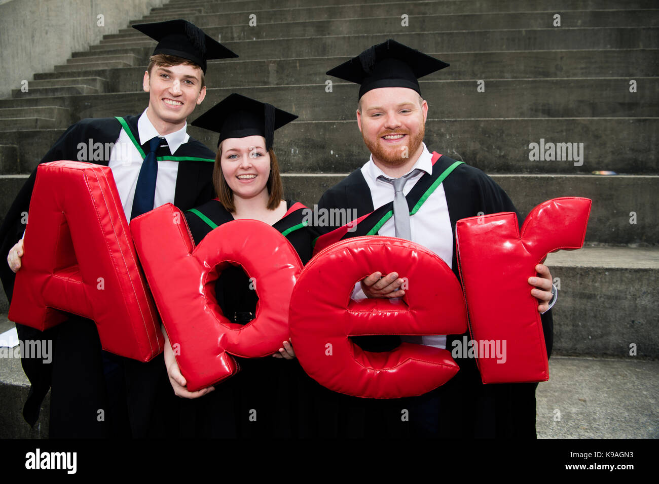 Higher Education in the UK: Aberystwyth University students wearing ...