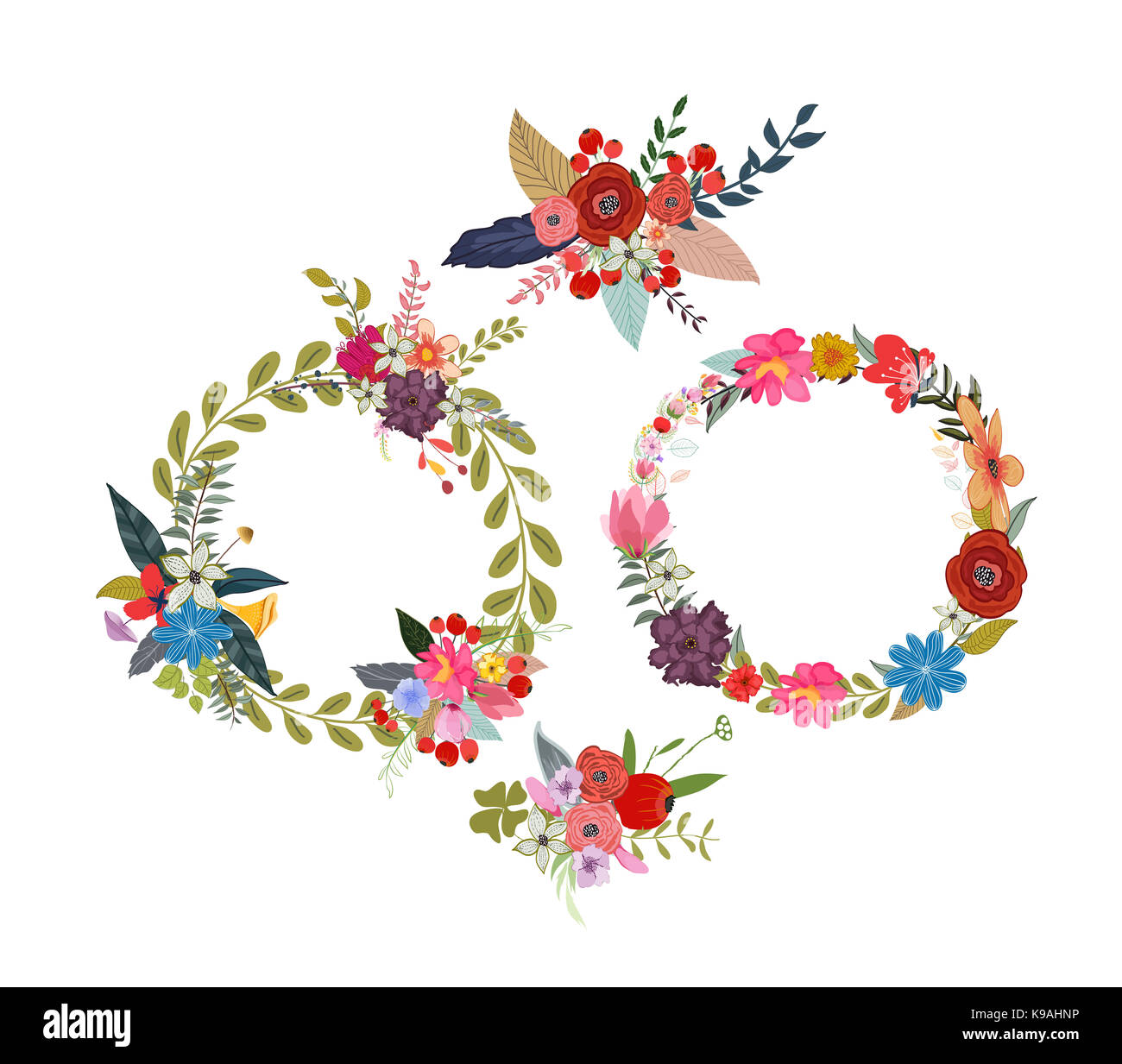 Flower wreaths Cut Out Stock Images & Pictures - Alamy