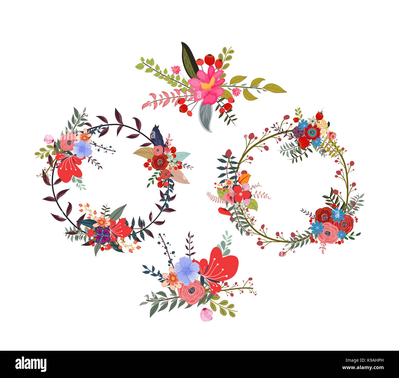 Vector flower frame text Cut Out Stock Images & Pictures - Alamy